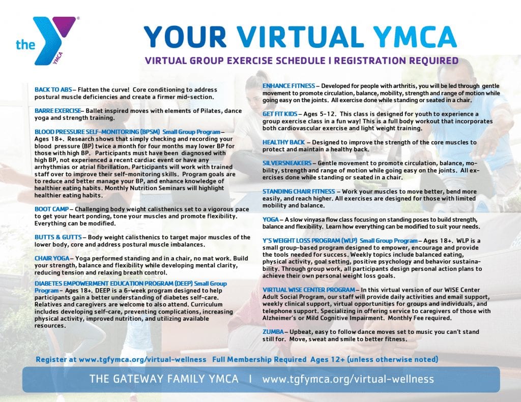 Your Virtual YMCA - September Program Session Begins | The Gateway ...