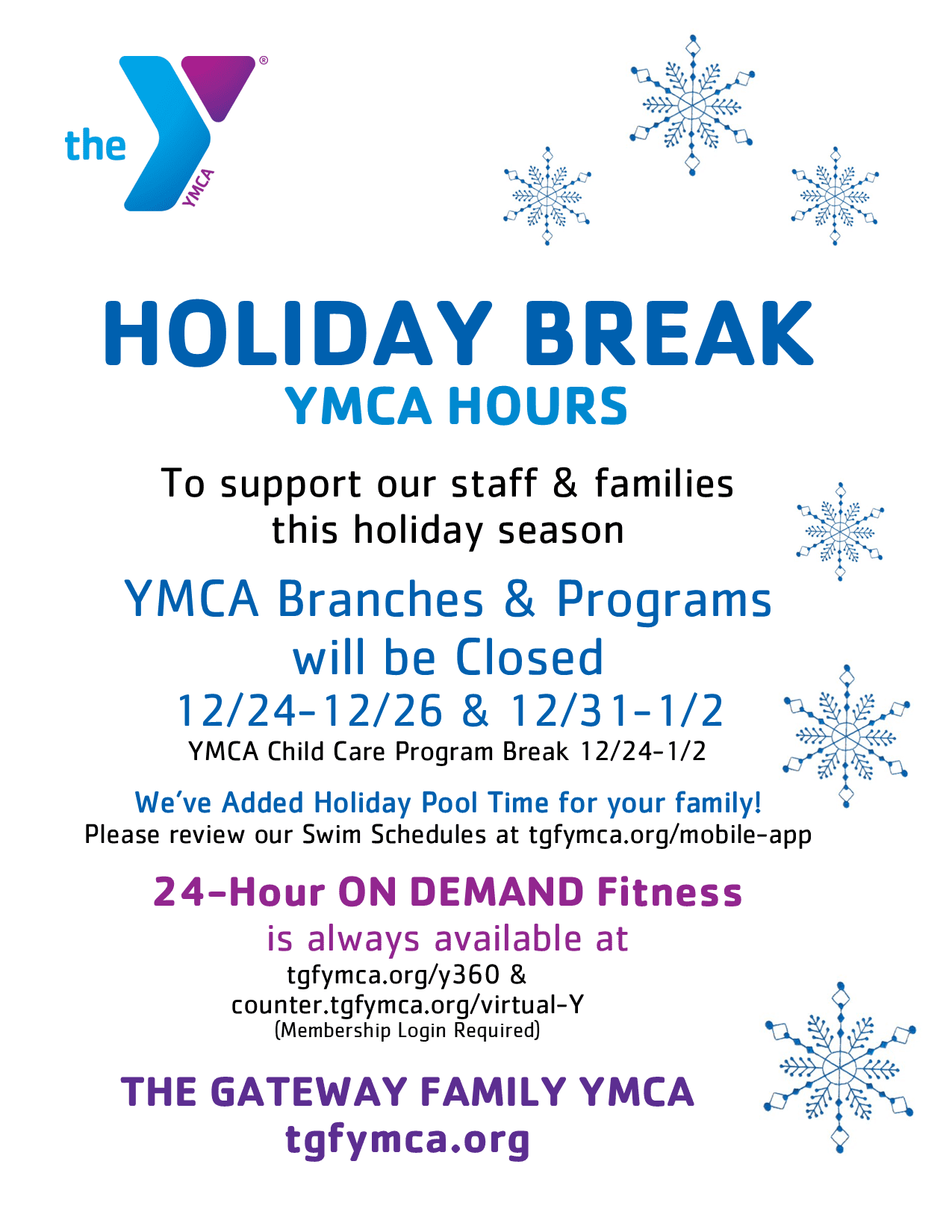 Christmas Eve - YMCA Closed | The Gateway Family YMCA