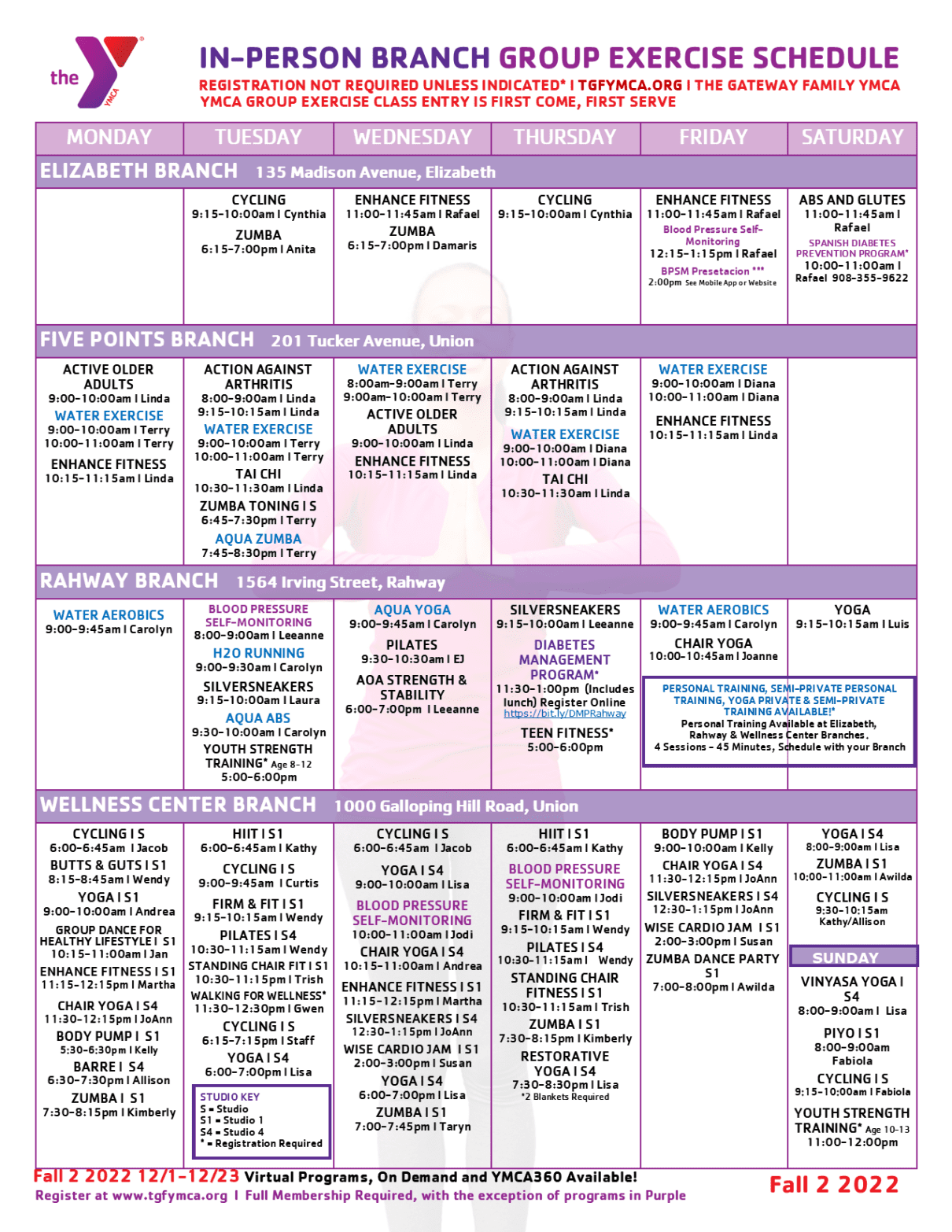 Fall 2 2022 Program Session 10/31-12/23 | The Gateway Family YMCA