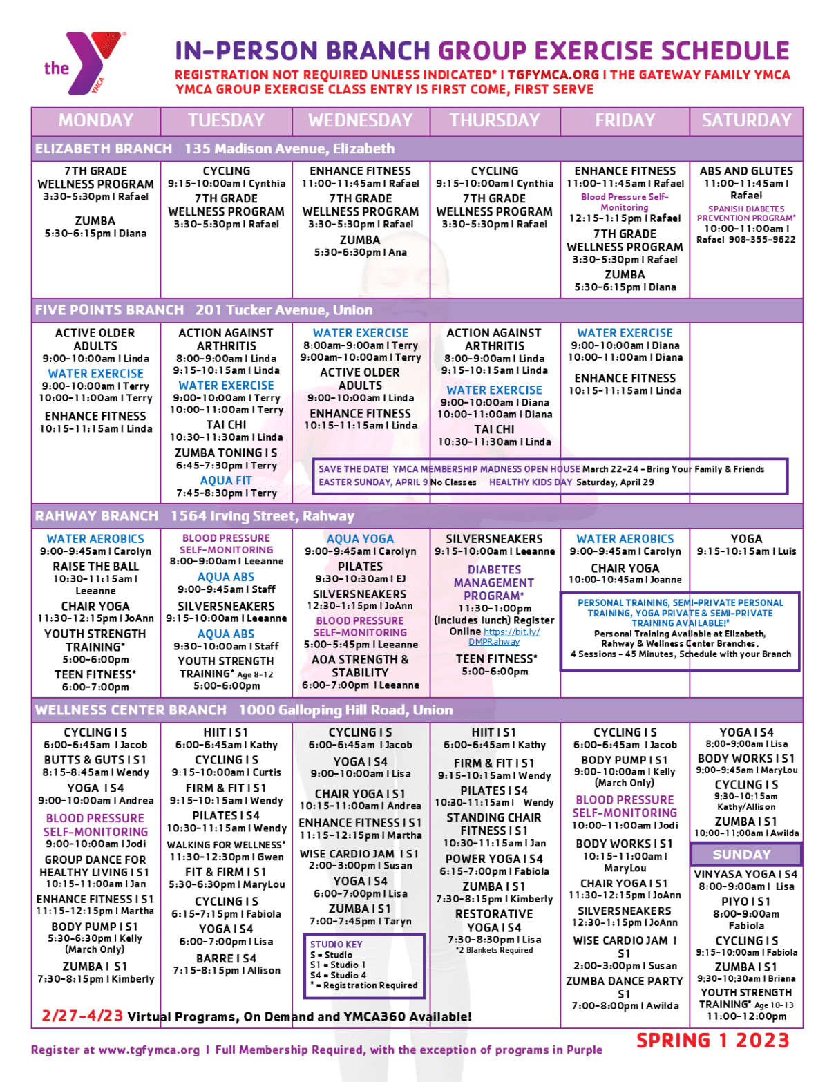 Spring 1 2023 Program Session 2/27-4/23 | The Gateway Family YMCA