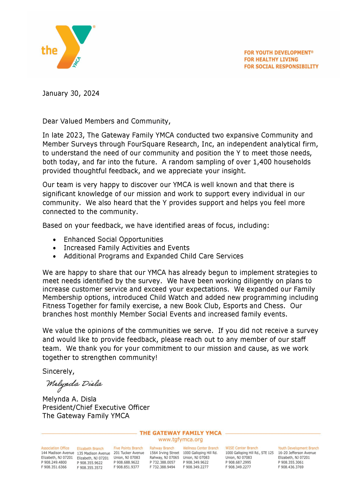 Community And Member Survey | The Gateway Family YMCA