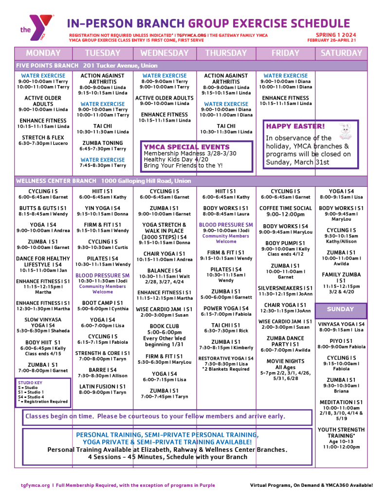 Spring 1 2024 Program Session 2/26-4/21 | The Gateway Family YMCA