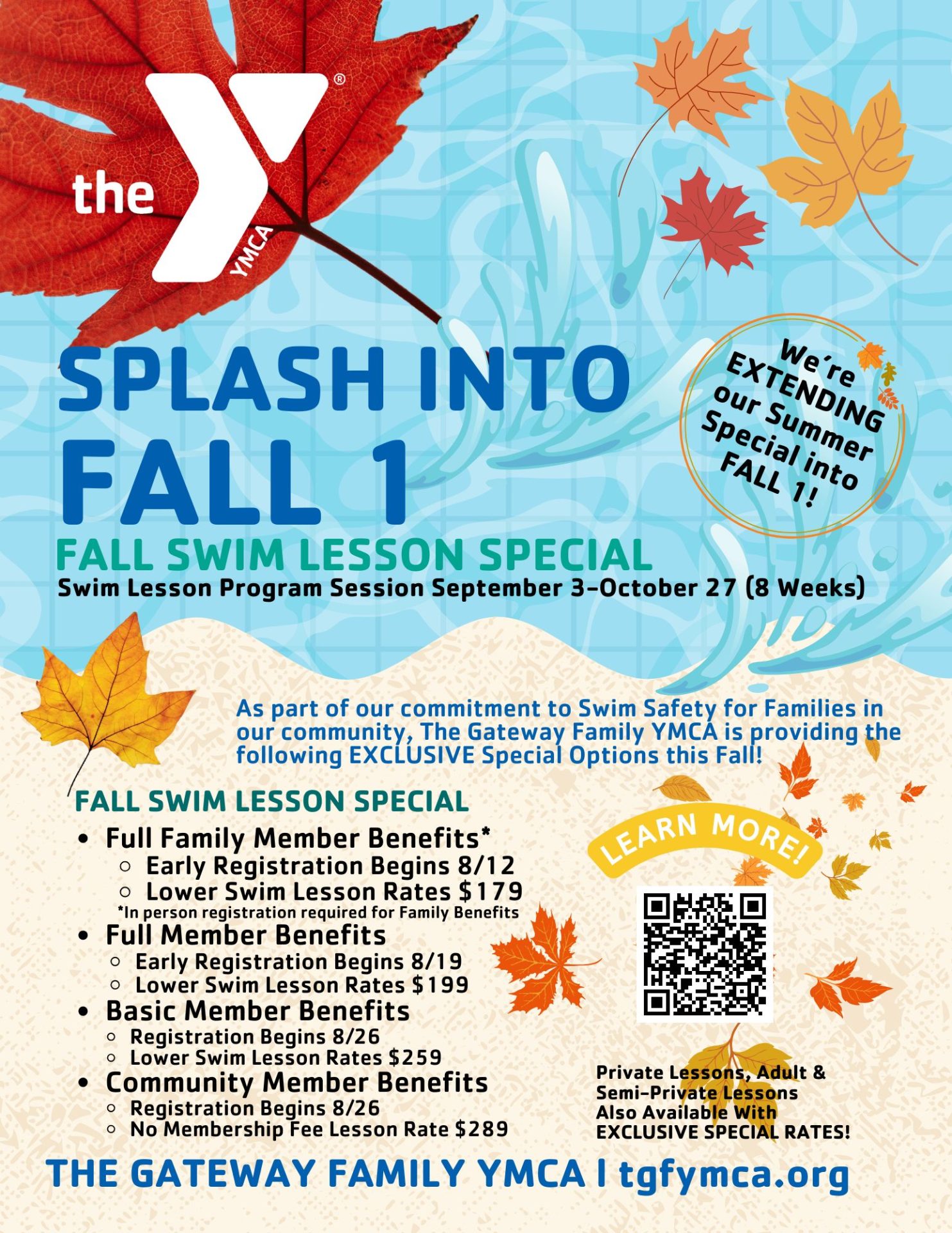 Fall Swim Lesson Special | The Gateway Family YMCA
