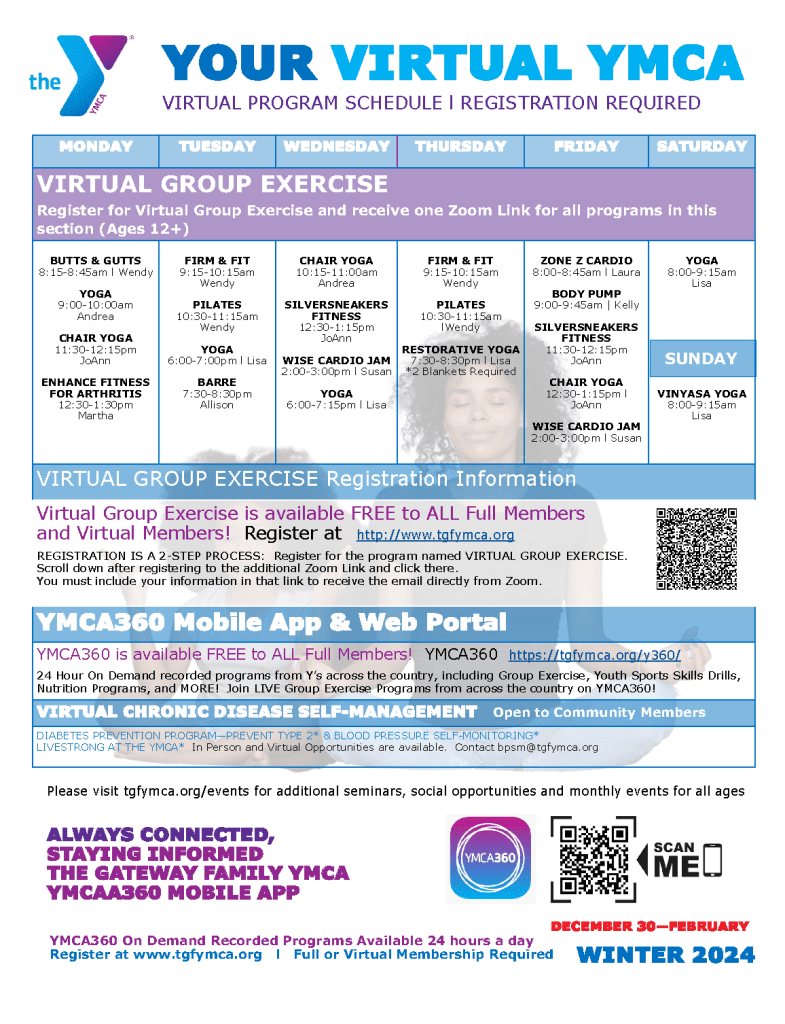 Winter 2025 Program Session 12/30-2/23 | The Gateway Family YMCA