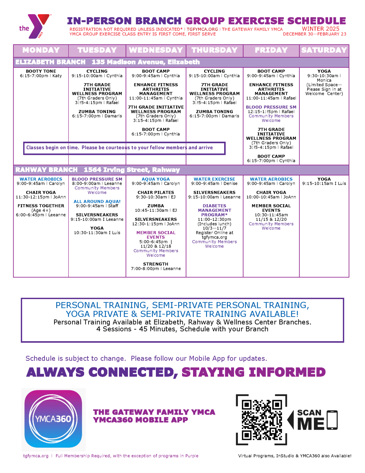 Winter 2025 Program Session 12/30-2/23 | The Gateway Family YMCA