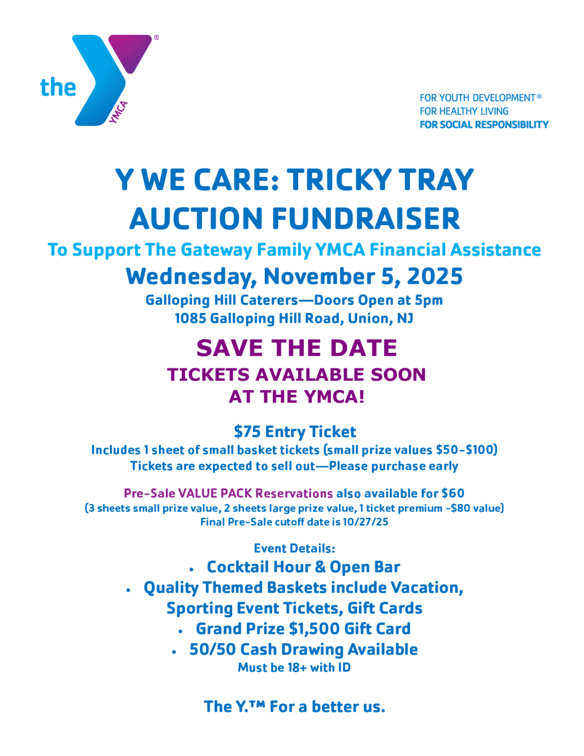 Y We Care: Tricky Tray Auction Fundraiser 2025 | The Gateway Family YMCA